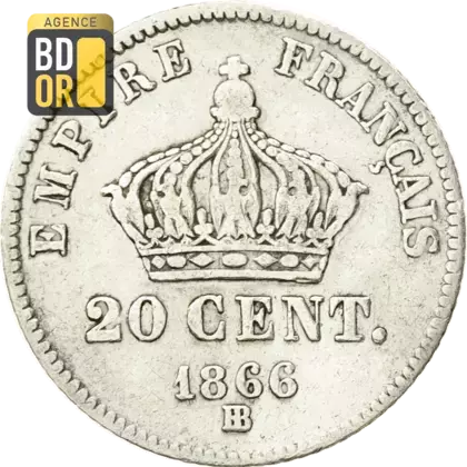 Pièce 20 Centimes Napoléon Petit Module 1864 & 1866 - Piece Argent - Bdor