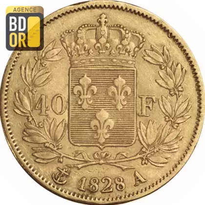 Pièce 40 Francs Or Charles X 1824 à 1830 - Numismatique - Agence BDOR