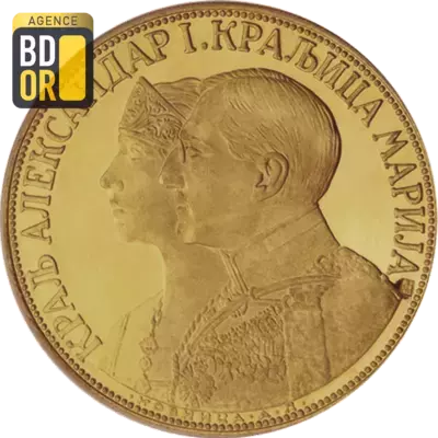 Pièce 4 Dukat Or Aleksandar Ier 1931 à 1933 - Piece Or 4 Dukata - Bdor